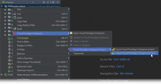 How to create a UML project in Android Studio - Visual Paradigm