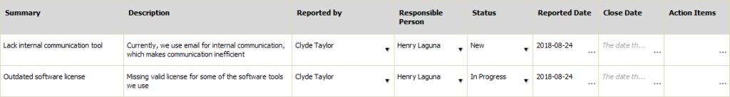 How to record impediment - Visual Paradigm